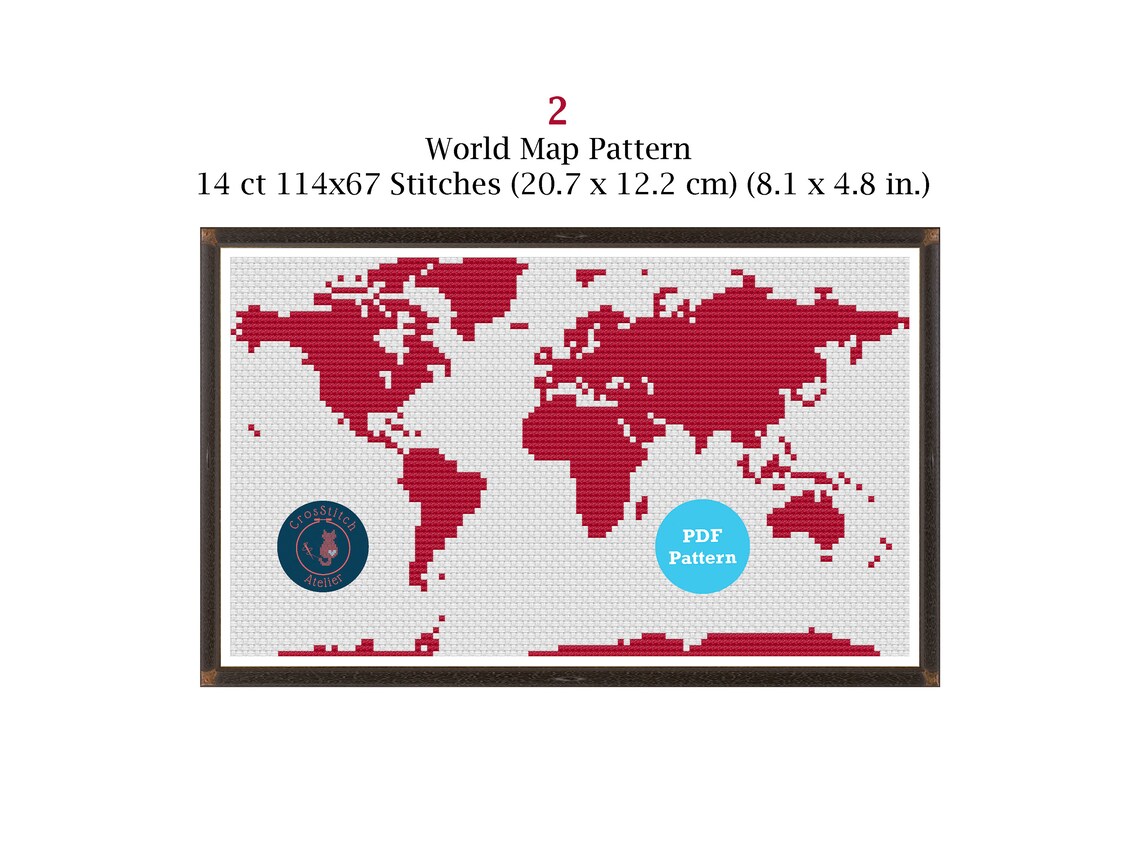 World Cross Stitch Pattern Colorful World Cross Stitch - Etsy