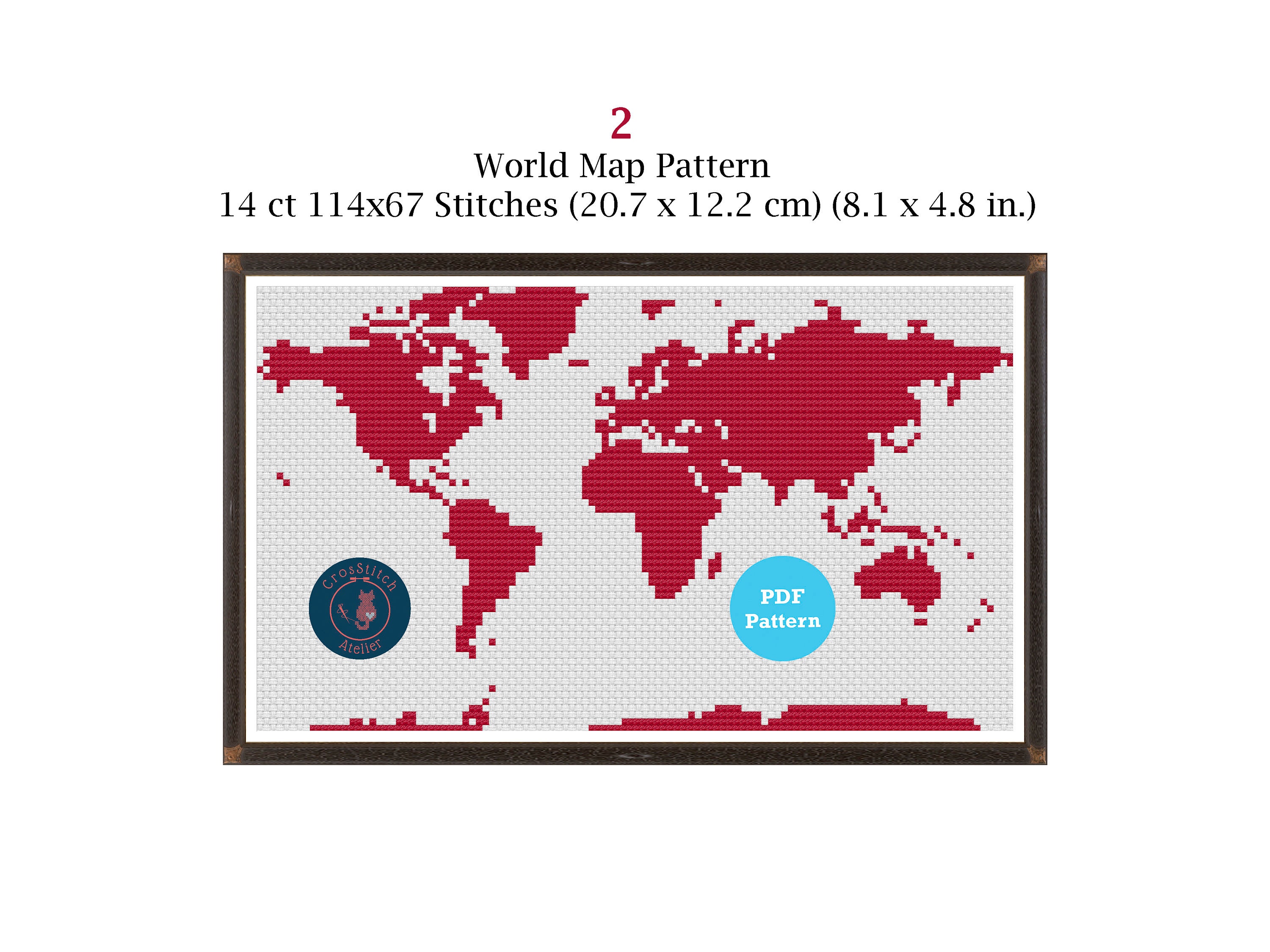 World Cross Stitch Pattern, Colorful World Cross Stitch Pattern, Diy ...