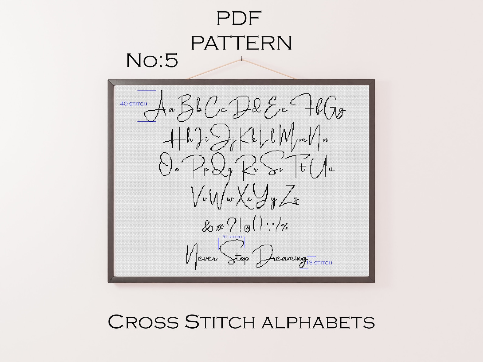 Handwriting Alphabet Cross Stitch Pattern, PDF Pattern - Etsy