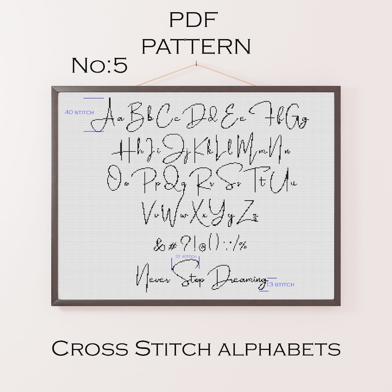 Cursive Cross Stitch - Etsy