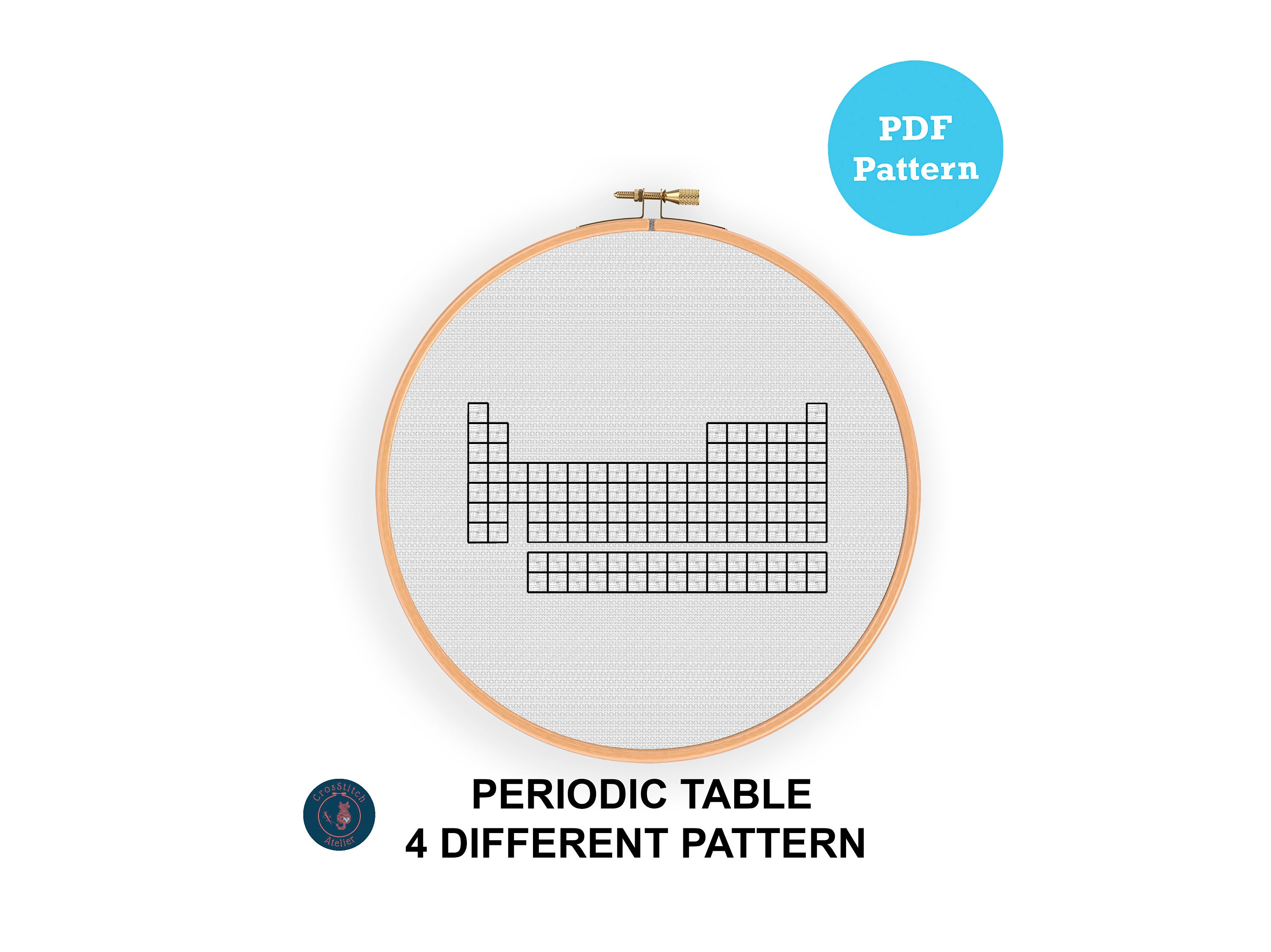 Periodic Table Cross Stitch Pattern Set of 4 Periodic Table - Etsy