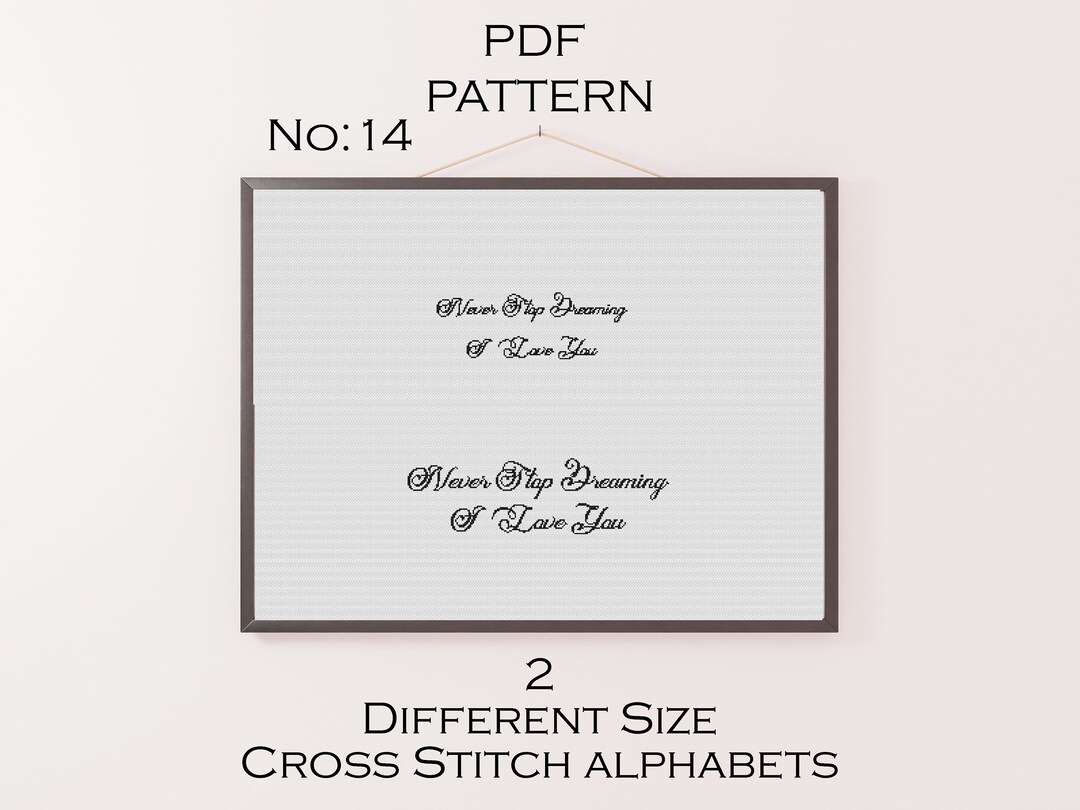Handwriting Full Alphabet Cross Stitch Pattern, Alphabet Pattern, No:14 ...