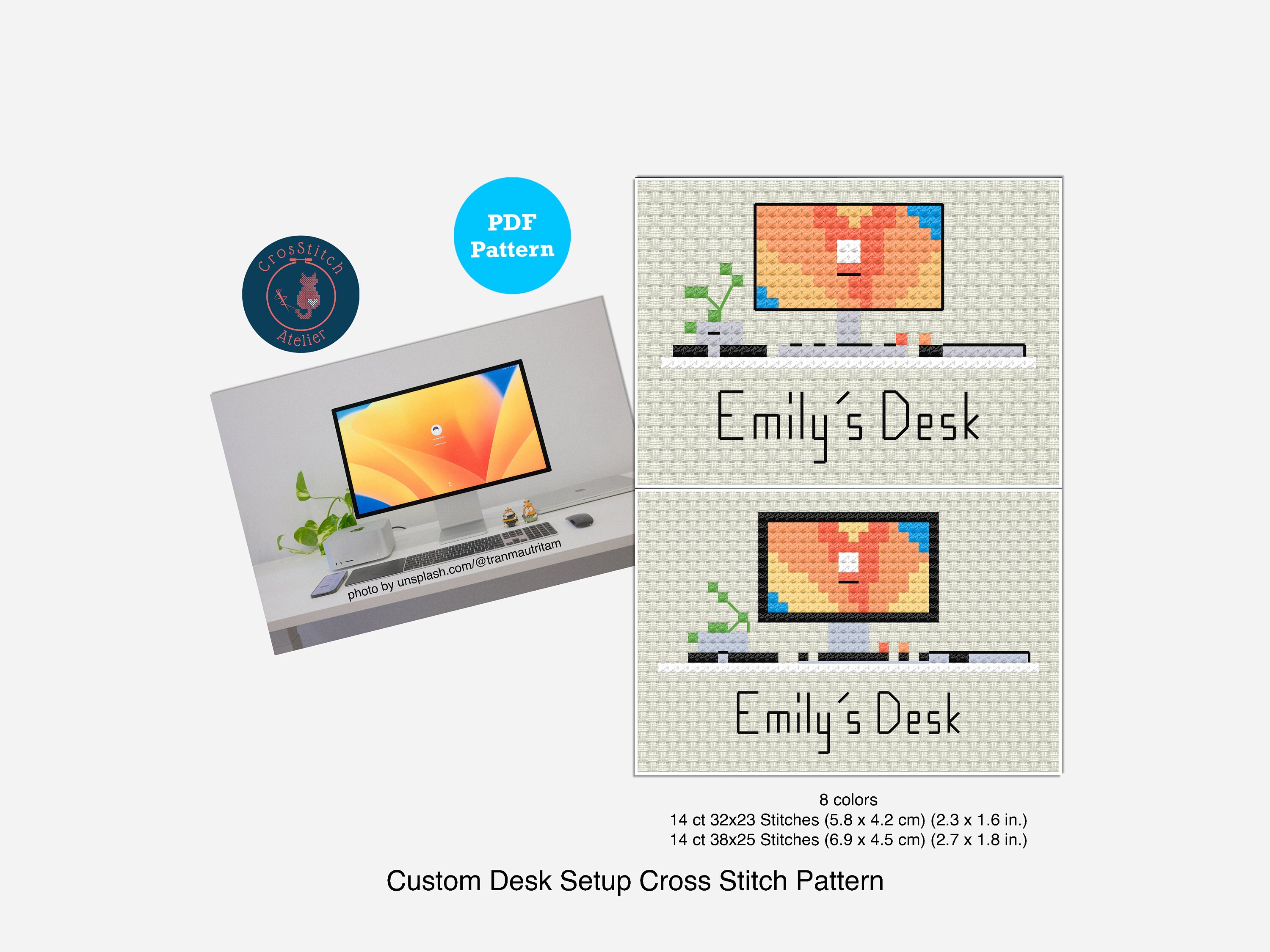 Desk Setup Cross Stitch Pattern Desk Cross Stitch Pattern - Etsy