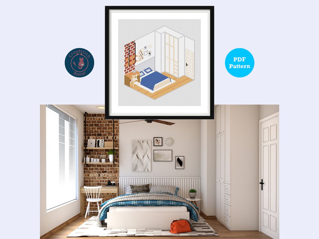 Custom Room Cross Stitch Pattern: Personalized Home Decor, PDF Pattern ...