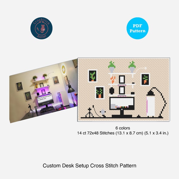 Desk Cross Stitch Pattern - Etsy