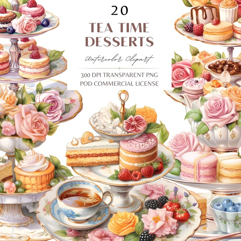 Tea Time Clipart - Etsy