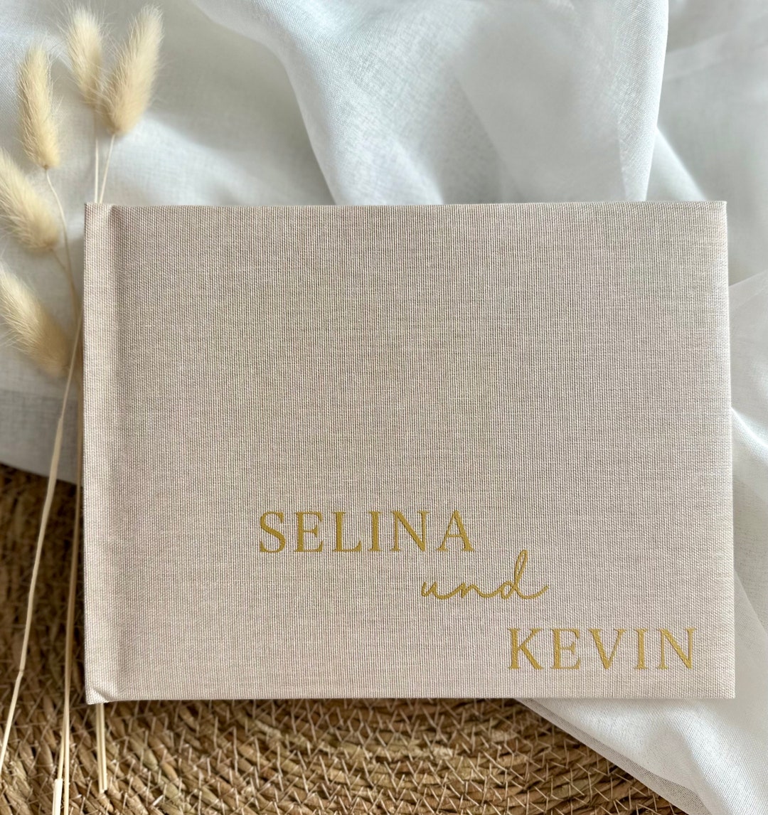 Fotoalbum aus Leinen personalisiert | Hochzeit | Gästebuch | JGA ...