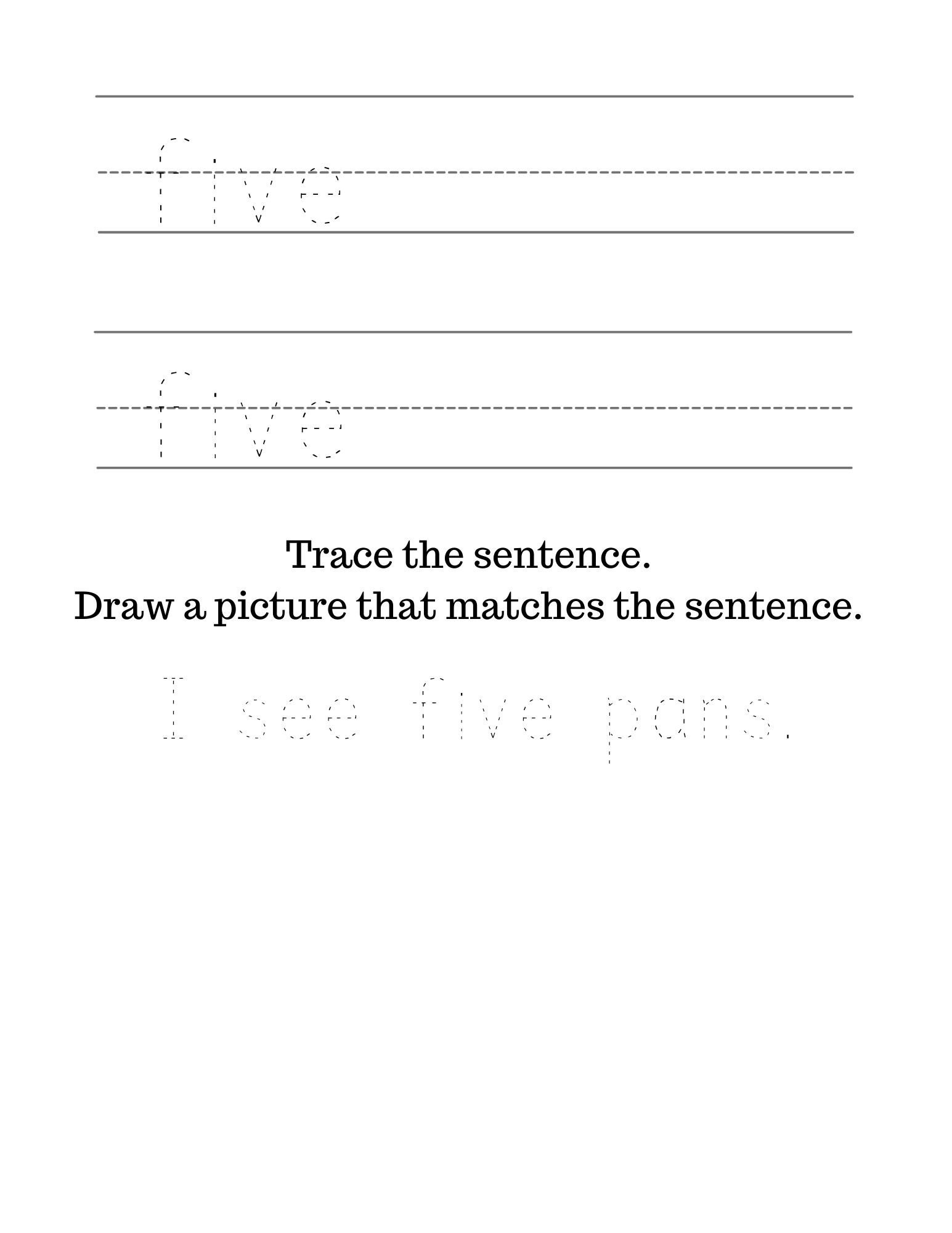 Kindergarten Sight Words Number Practice 1 10 Printables - Etsy UK