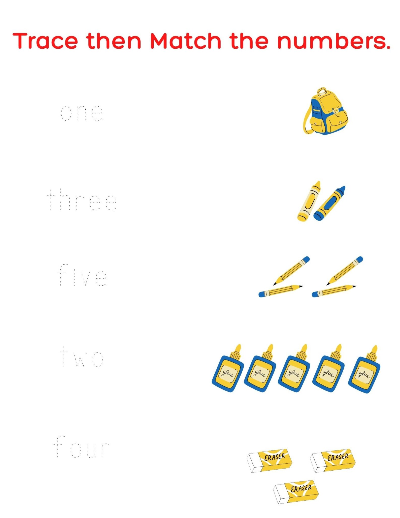 Kindergarten Sight Words Number Practice 1 10 Printables - Etsy UK