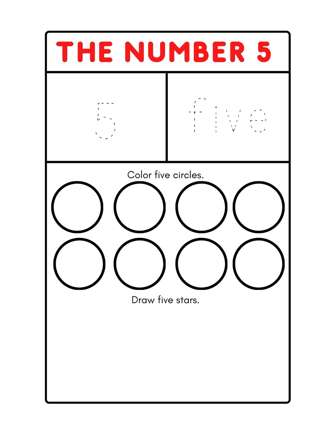 Kindergarten Sight Words Number Practice 1 10 Printables - Etsy UK