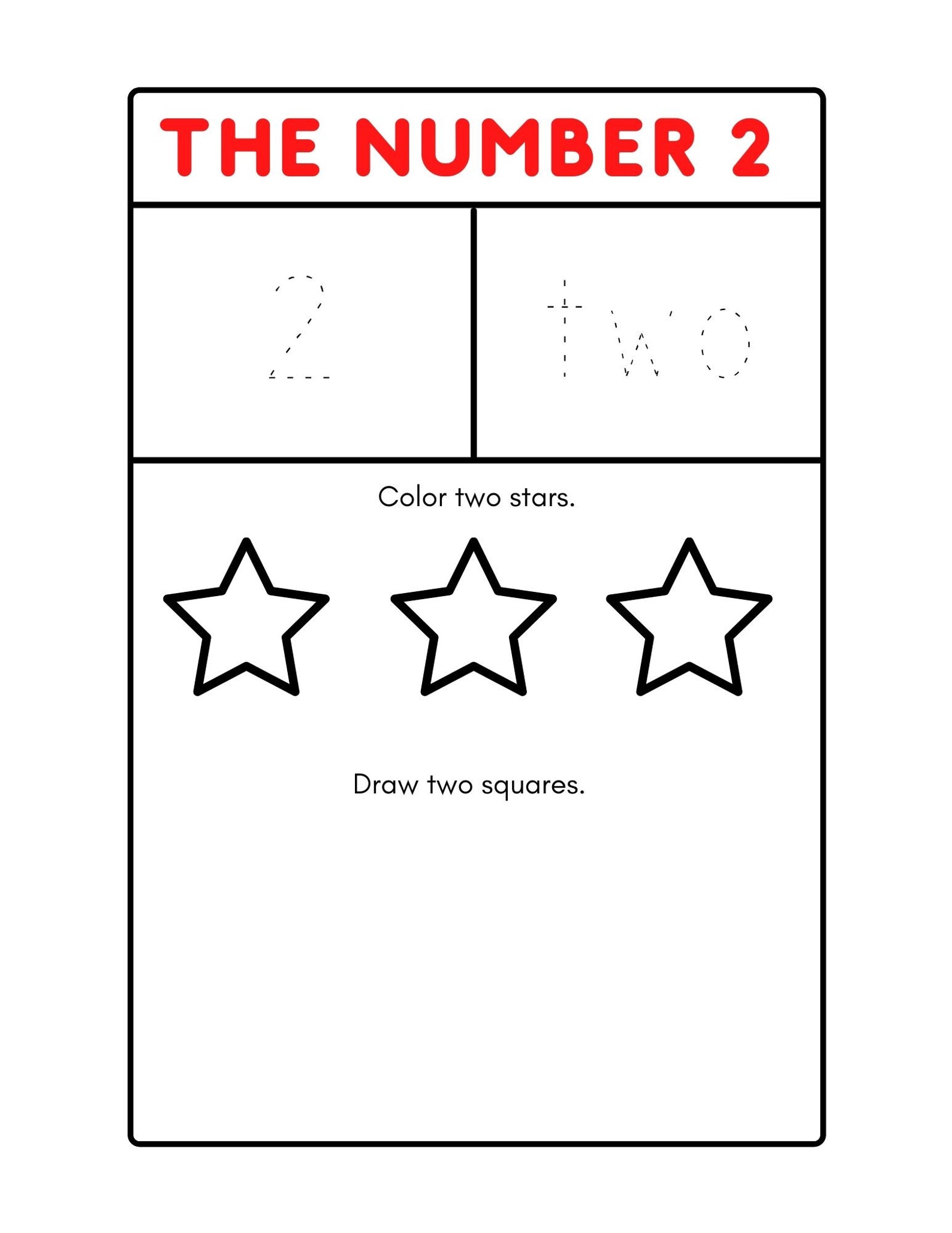 Kindergarten Sight Words Number Practice 1 10 Printables - Etsy UK