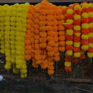 SALE ON Indian Mix Color Artificial Decorative Deewali Marigold Flower ...