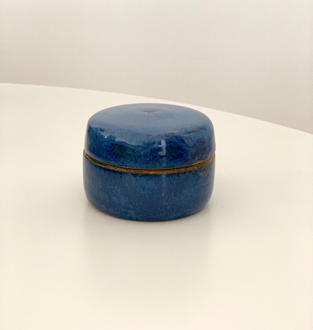 Tiny Handmade Ceramic Jar in Deep Blue - Etsy