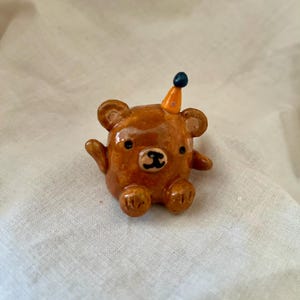 Handmade Ceramic Tiny Bear Sculpture, Mini Decoration, Unique Birthday ...