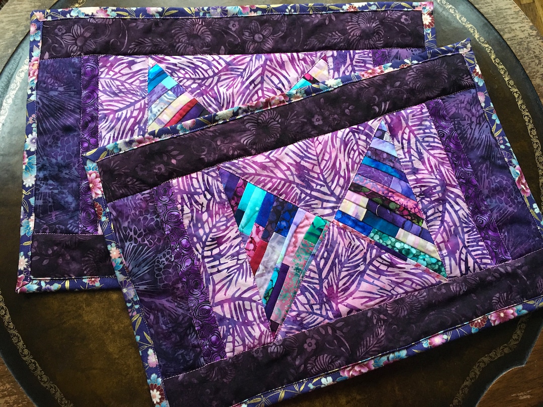 Purple Rain - Batik Quilted Placemats - Set of 4 - Etsy