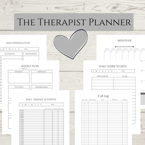 Therapist Daily Planner Scheduling Hourly Therapy Sessions - Etsy