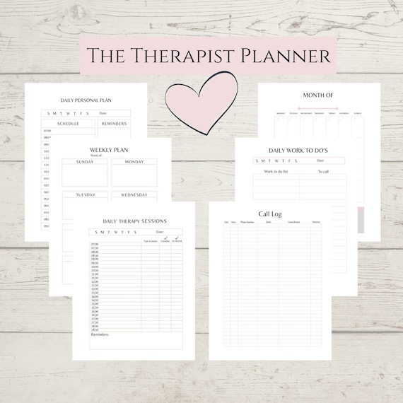 Therapist Daily Planner Scheduling Hourly Therapy Sessions - Etsy