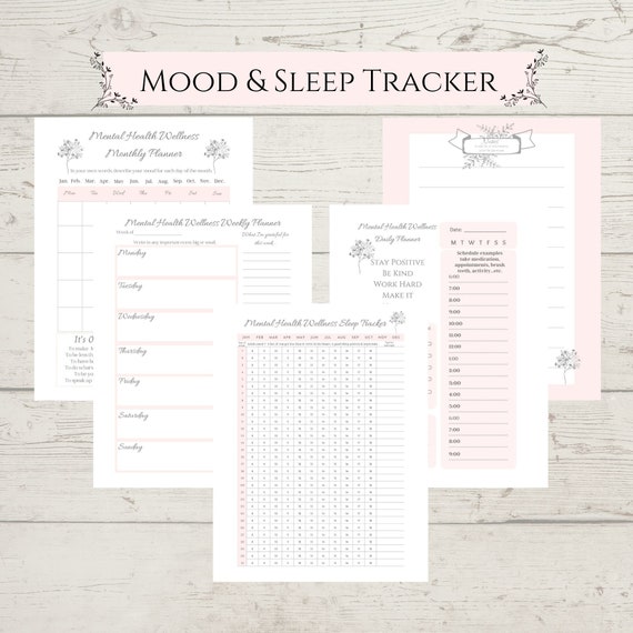 Sleep Tracker Mental Health Journal Medication Reminder - Etsy