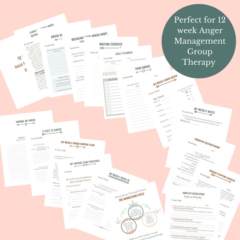 Anger Management Mental Health Printable Journal, Mood Swing Outburst ...