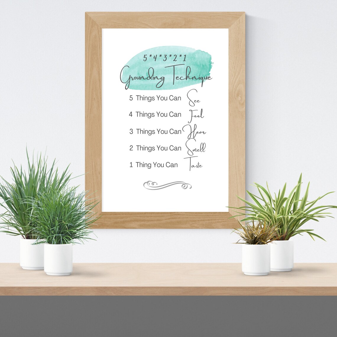 Grounding Technique, Mental Health, Therapist Office Anxiety Wall Art ...