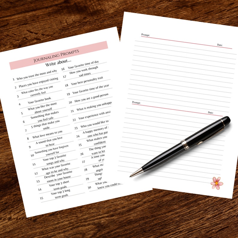 Journal Prompts, Mental Health Wellness Printable Workbook, Self Worth ...