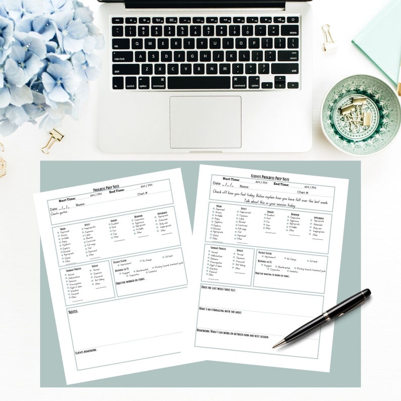 Clinicians & Client Progress Prep Note Plus, Part of Treatment Plan ...