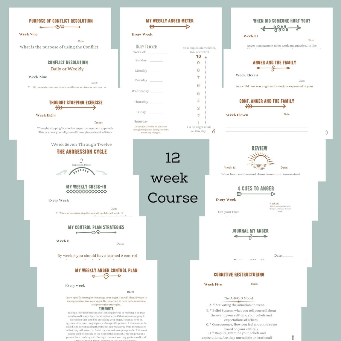 Anger Management Mental Health Printable Journal, Mood Swing Outburst ...