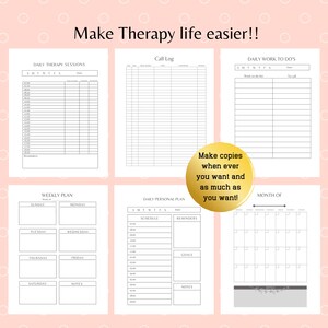 Therapist Daily Planner, Scheduling Hourly Therapy Sessions, Printable ...