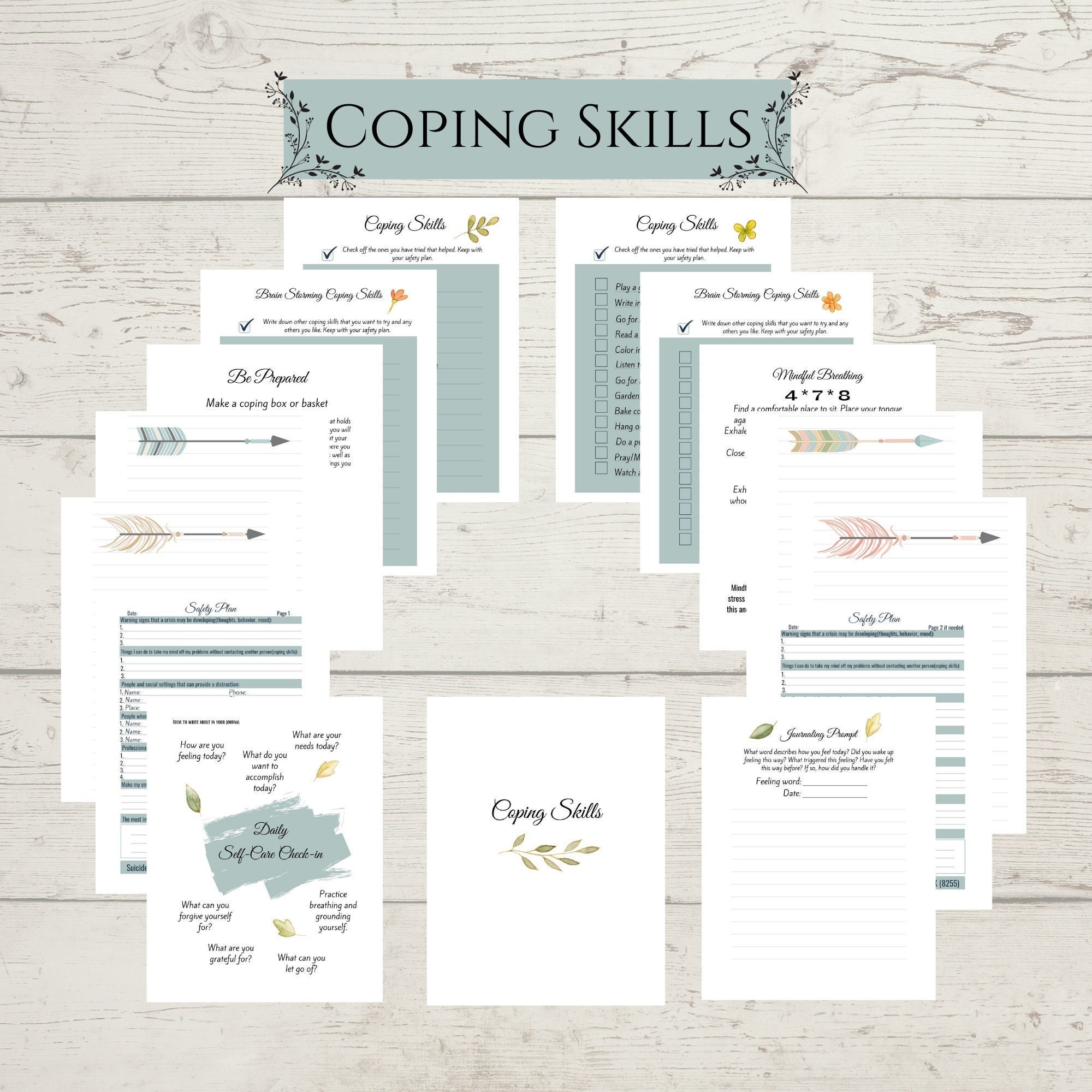 Coping Skills Printable Journal Preteens to Adults Safety - Etsy