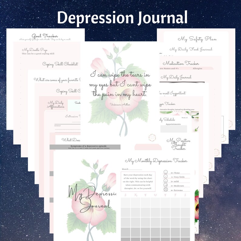 Depression Mental Health Journal Planner Anxiety Worksheets - Etsy
