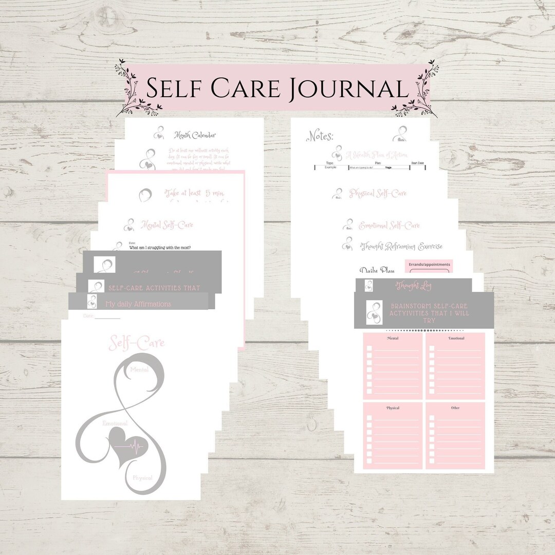 Self Care Journal, Mental Health Planner, Depression Wellness Symptom ...