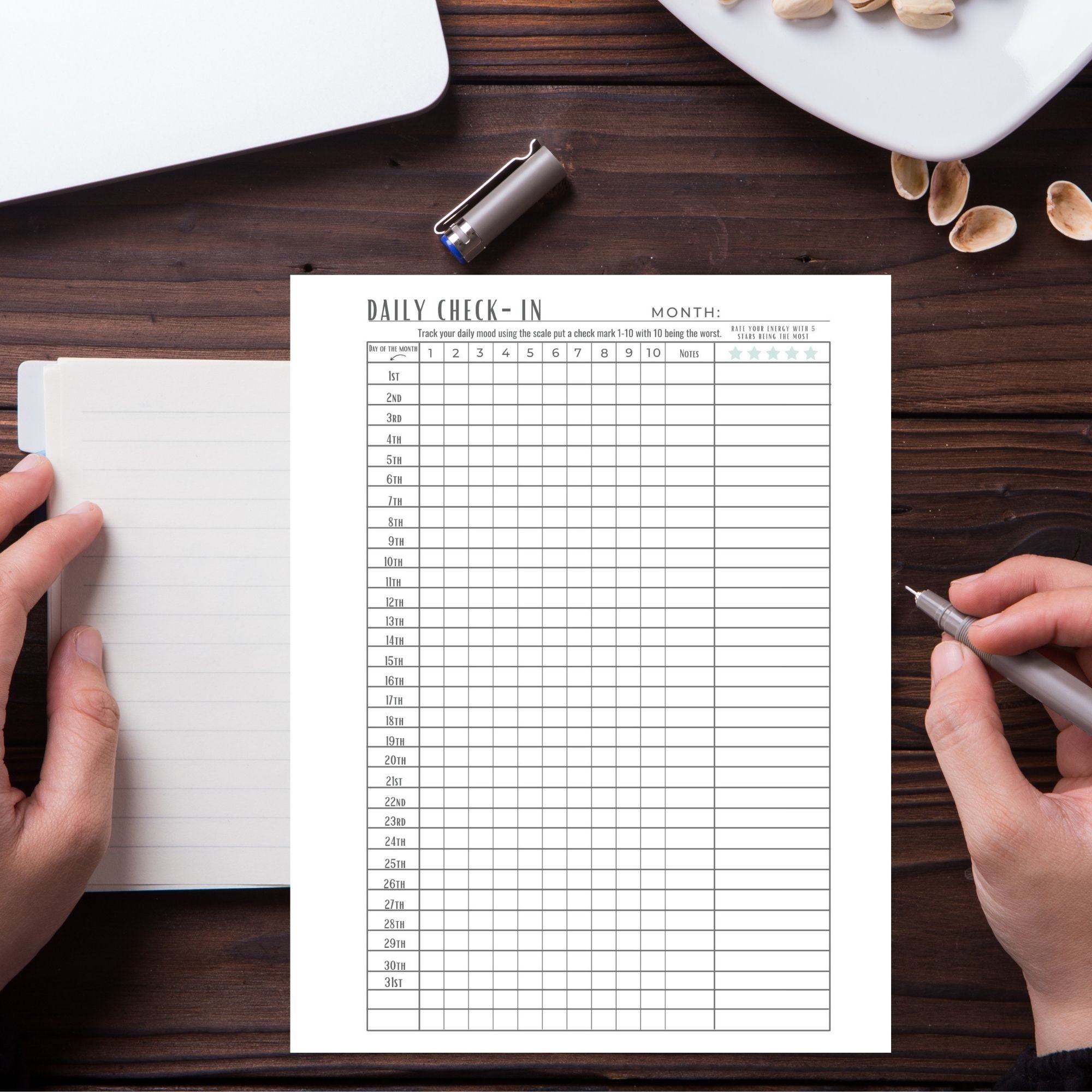 Daily Mood Tracker Mental Health Check In Affirmation - Etsy