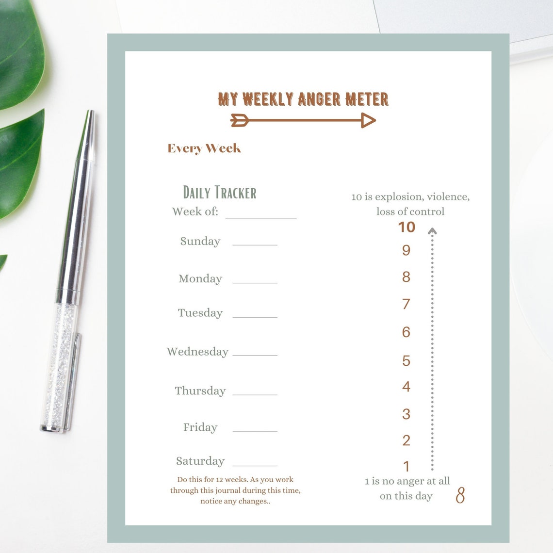 Anger Management Mental Health Printable Journal, Mood Swing Outburst ...