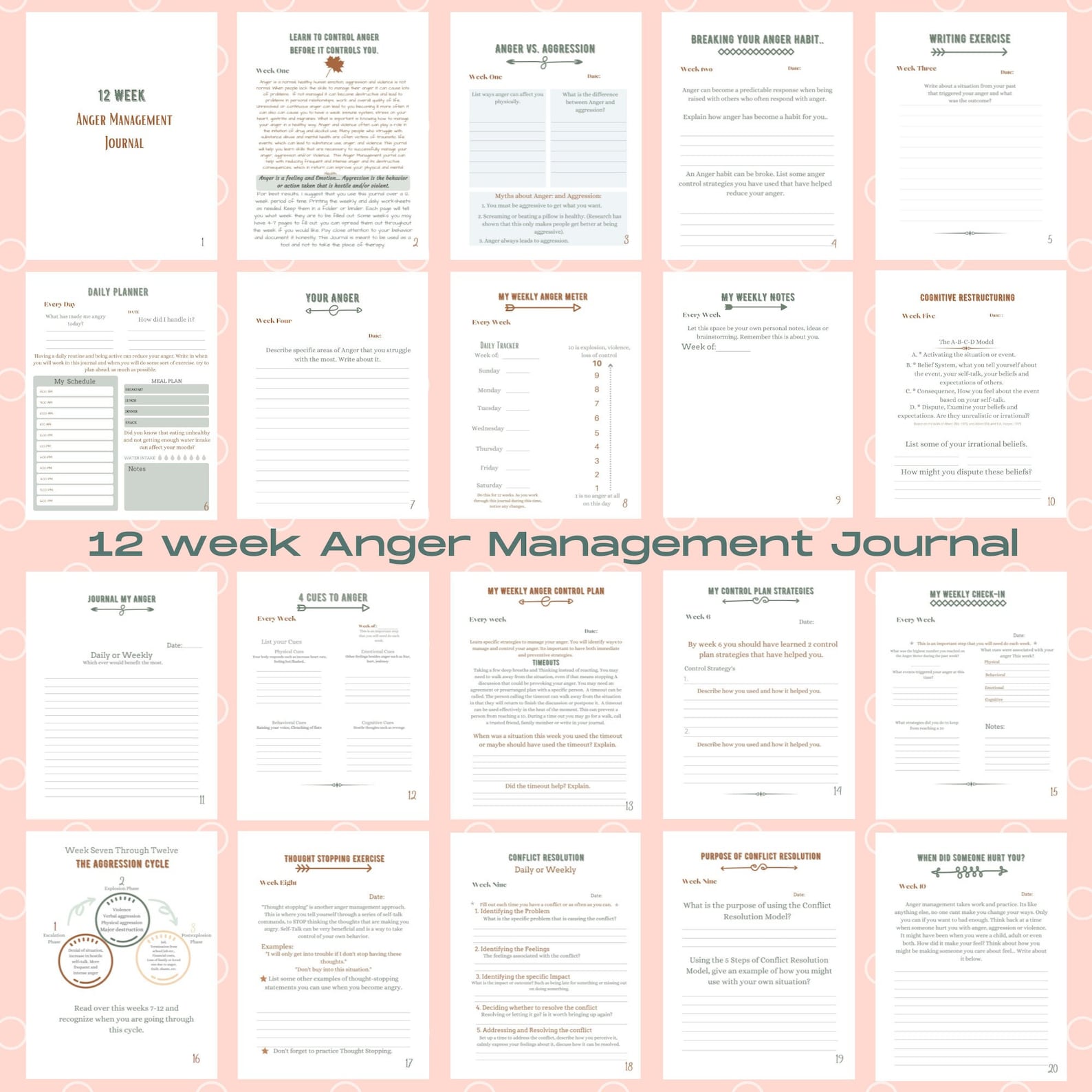 Anger Management Mental Health Printable Journal Mood Swing - Etsy