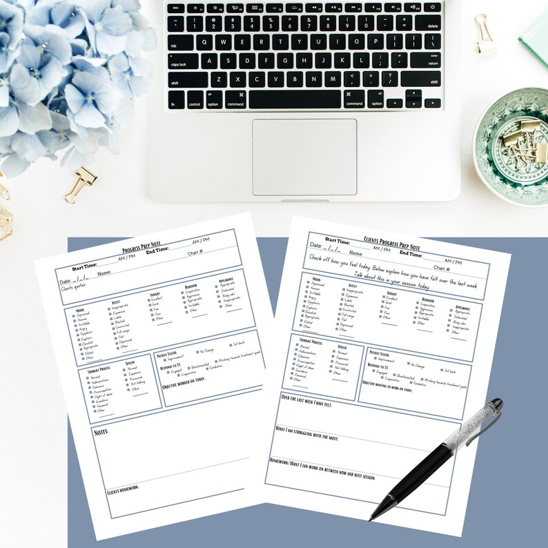 Clinicians Progress Prep Note Plus, Printable Psychotherapy Check List ...
