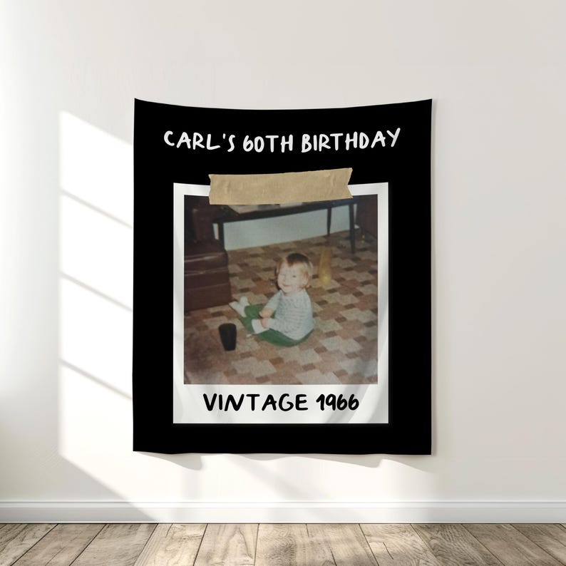 Custom 60th Birthday Banner, Vintage 60th Birthday Banner, 60th ...