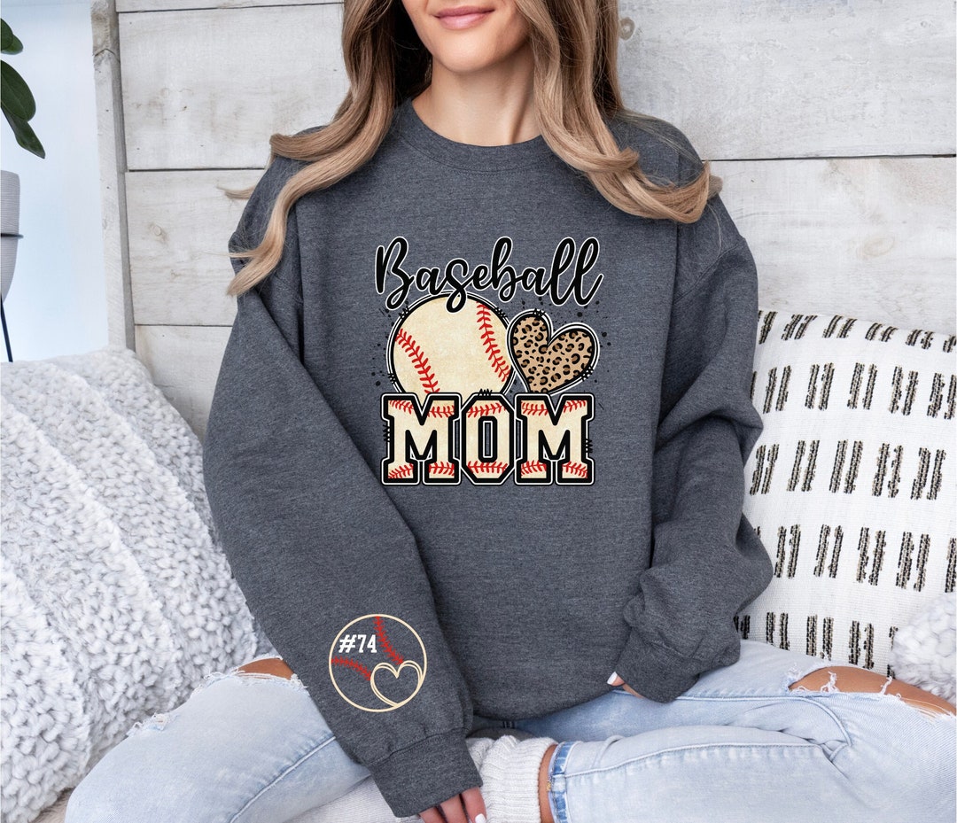 Personalized Baseball Mom Crewneck, Baseball Mom Sweatshirt, Baseball ...
