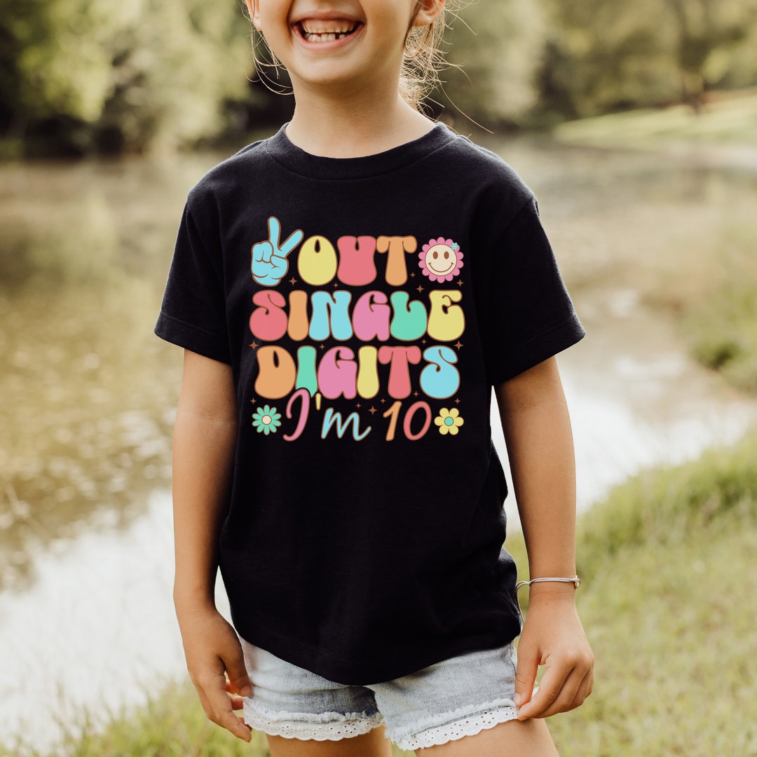 Peace Out Double Digits Shirt, 10th Birthday, 10th Birthday Party Shirt ...