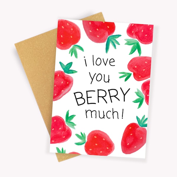 I Love You Berry Much Card Handprint - Etsy