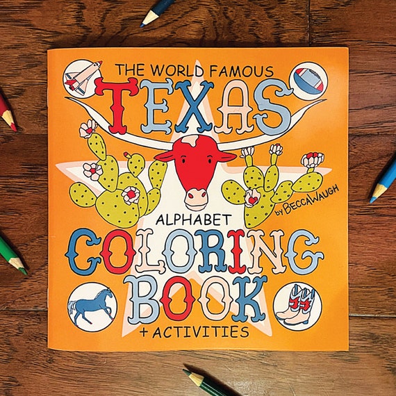 Texas Alphabet Coloring Book - Etsy