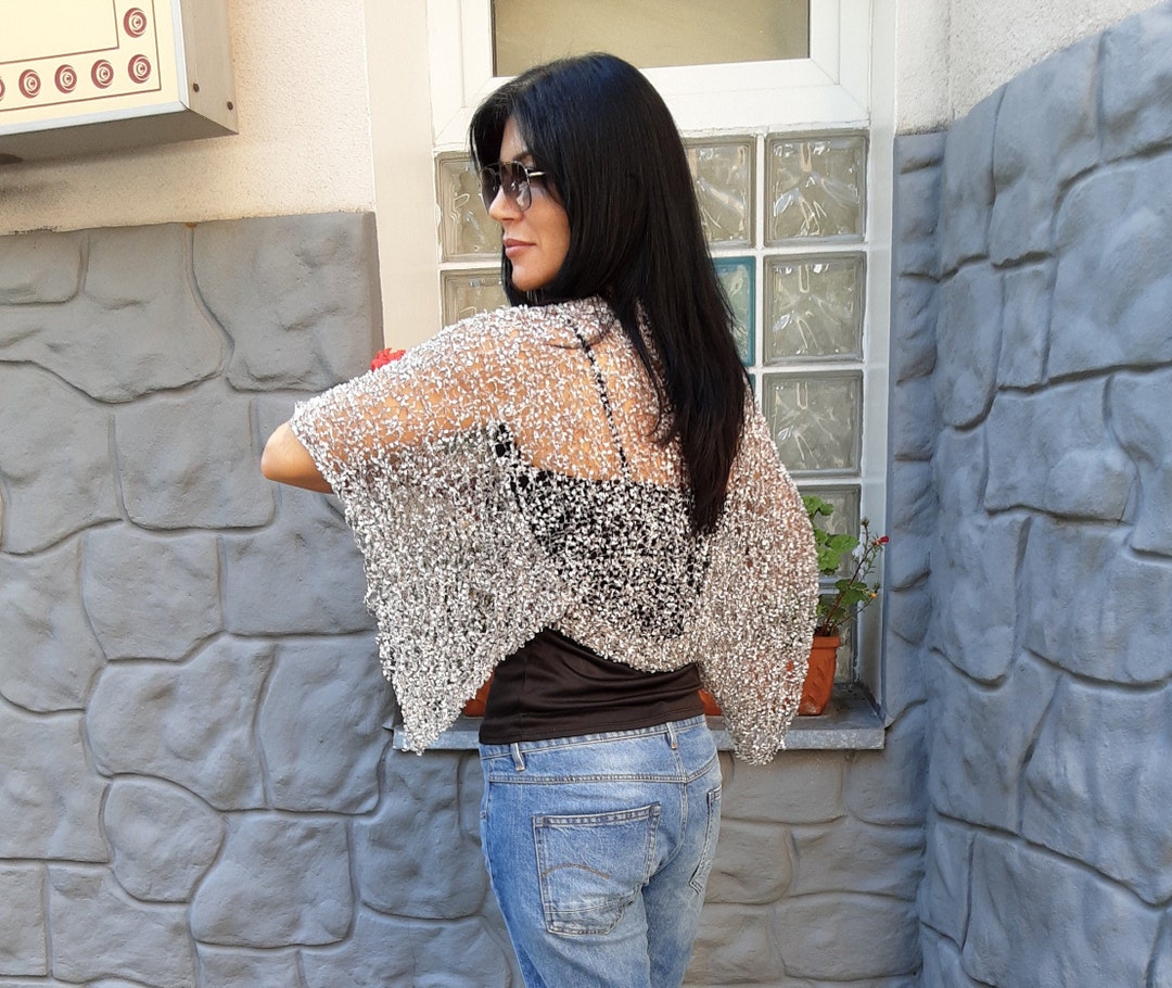 Weaving Summer Shrugs Shrug Silver\ Summer Silver Firefly Loose Weave ...