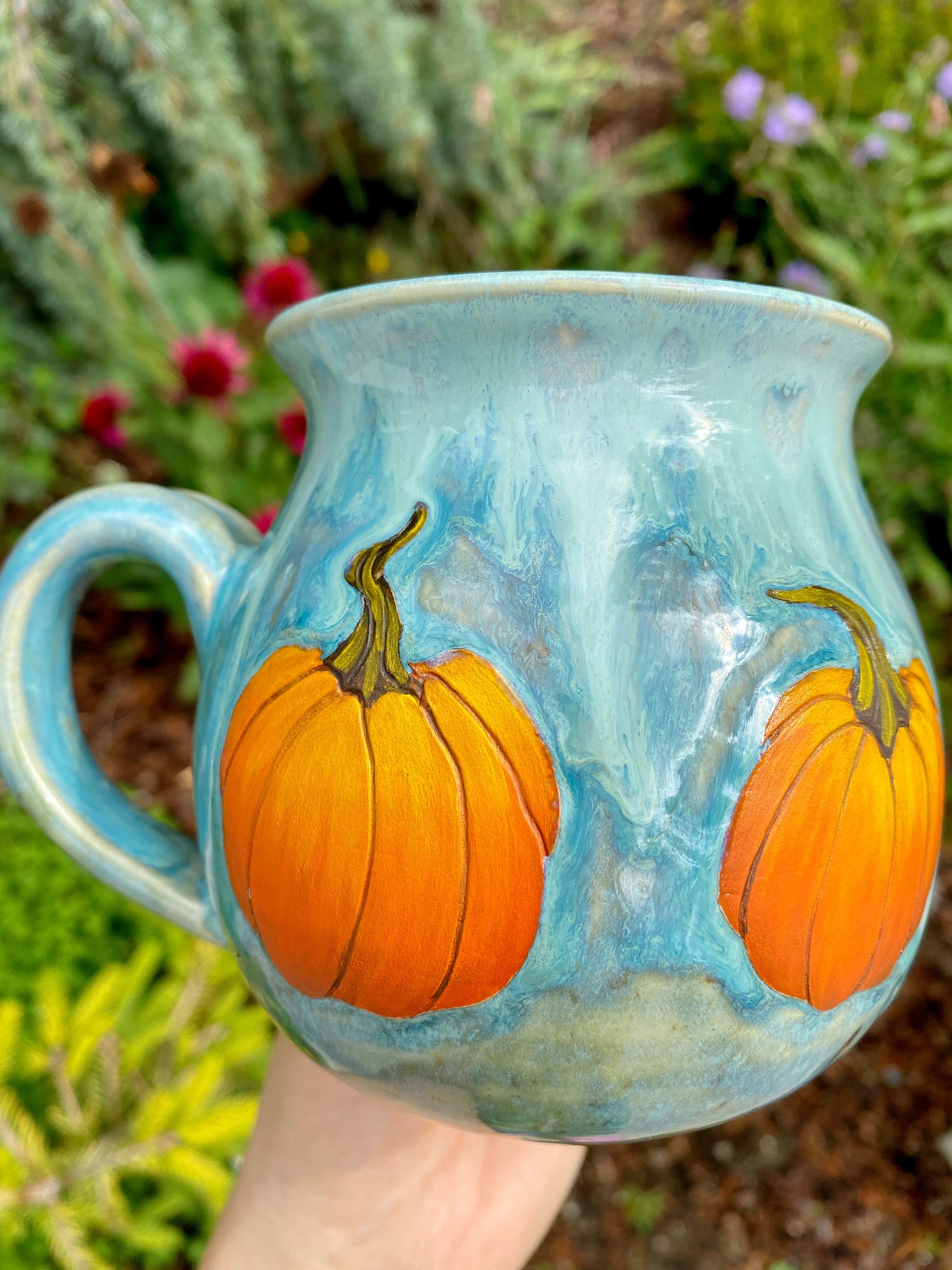Handmade Hand Painted Pumpkin Ceramic Coffee Tea Mug - Etsy