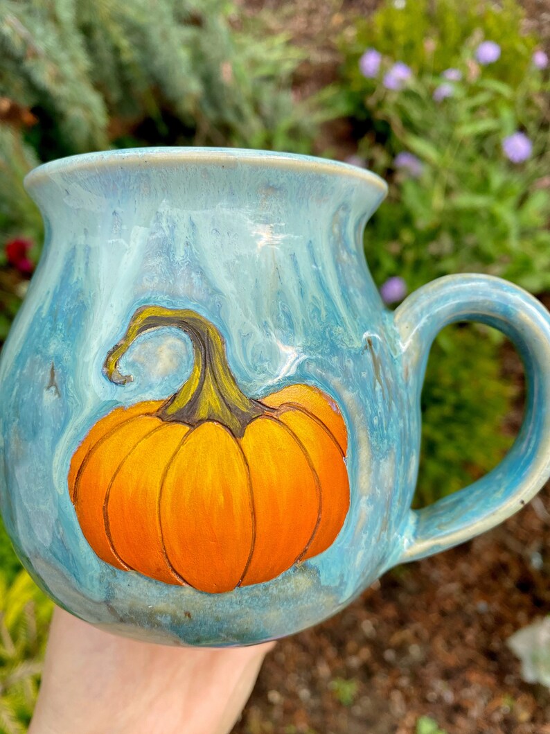 Handmade Hand Painted Pumpkin Ceramic Coffee Tea Mug - Etsy