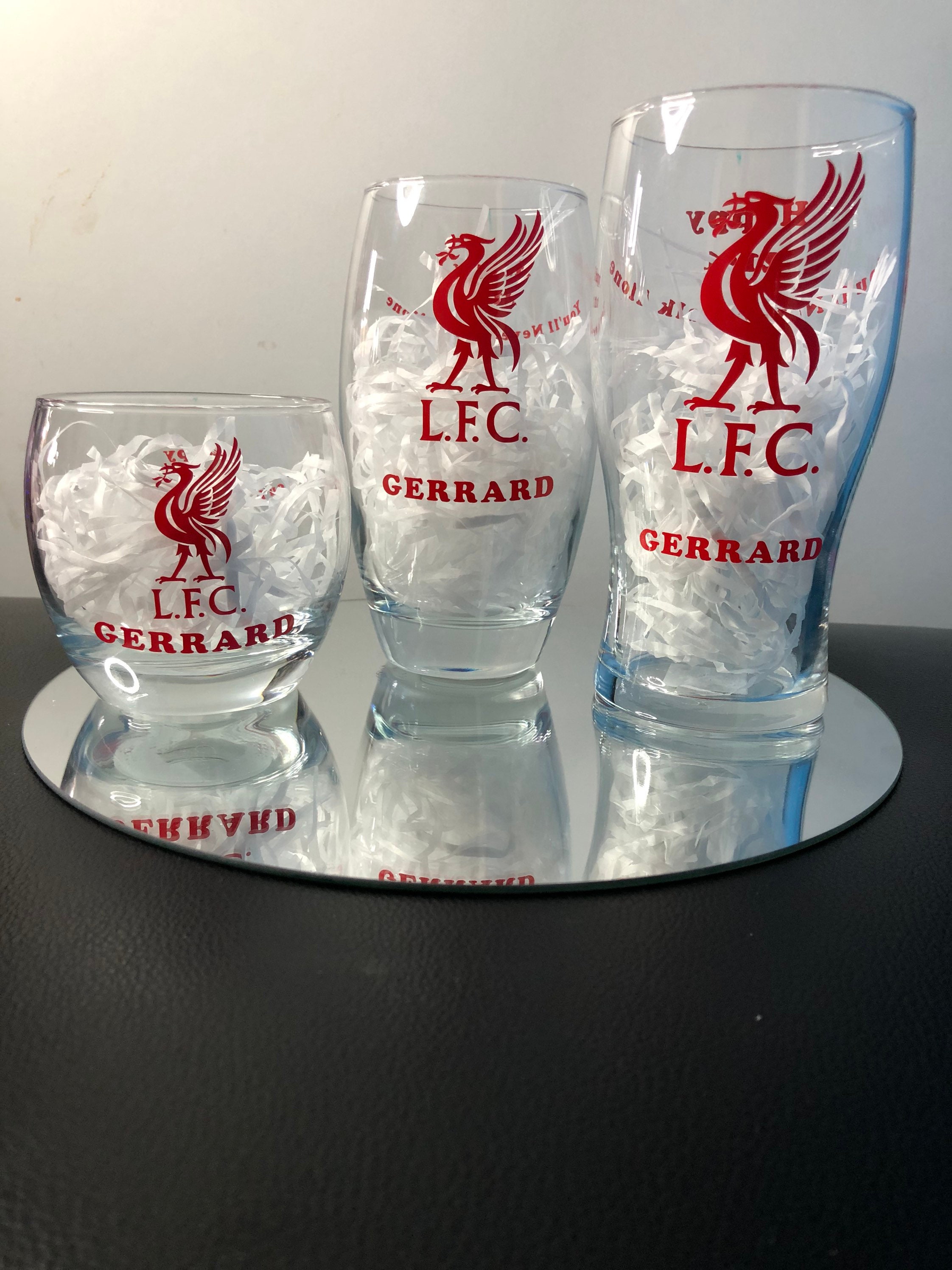 Liverpool Fc Glass Pint Glass Whiskey Glass T Set Etsy