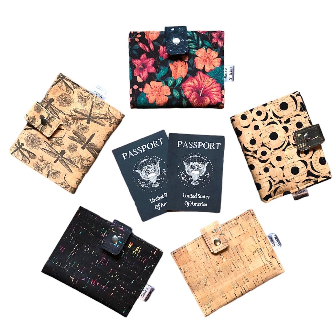 Cork and Canvas Passport Wallet Holds 2 Passports, 4 Card Slots, Zipper ...