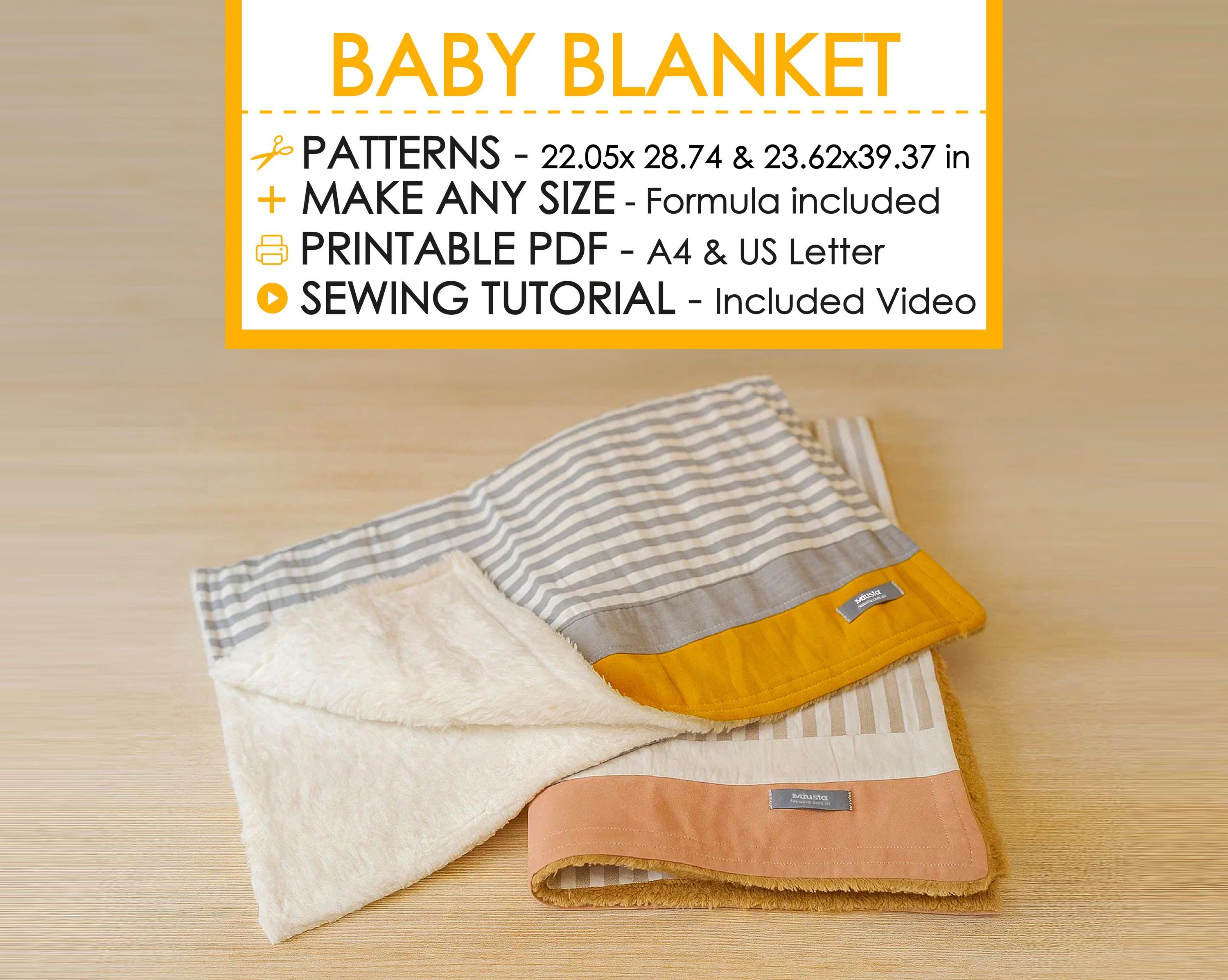Easy Baby Blanket Sewing Pattern Video and PDF – Stroller & Crib ...