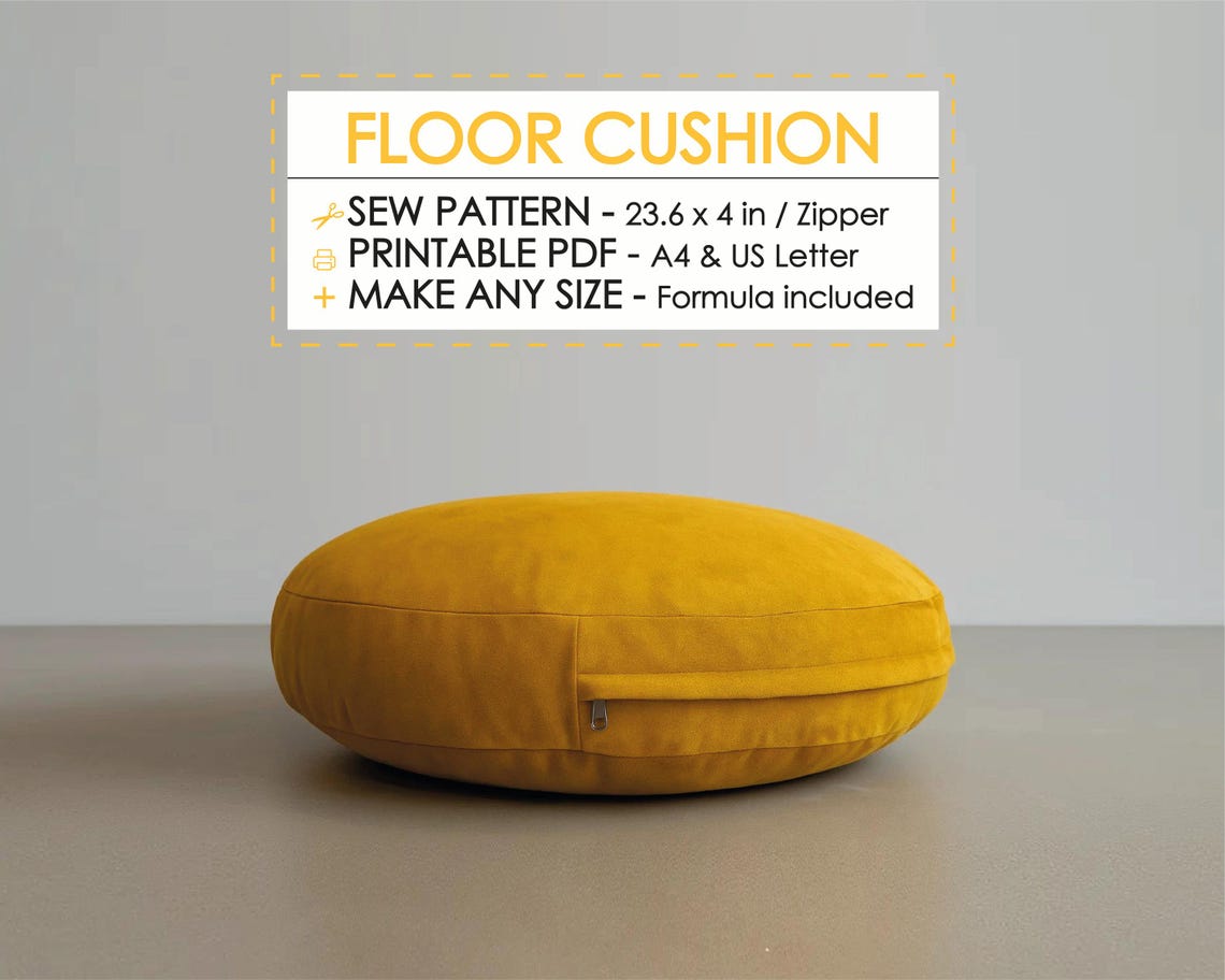 DIY Floor Pouf Sewing Pattern: Custom Cushion, Pet Bed (PDF Download ...