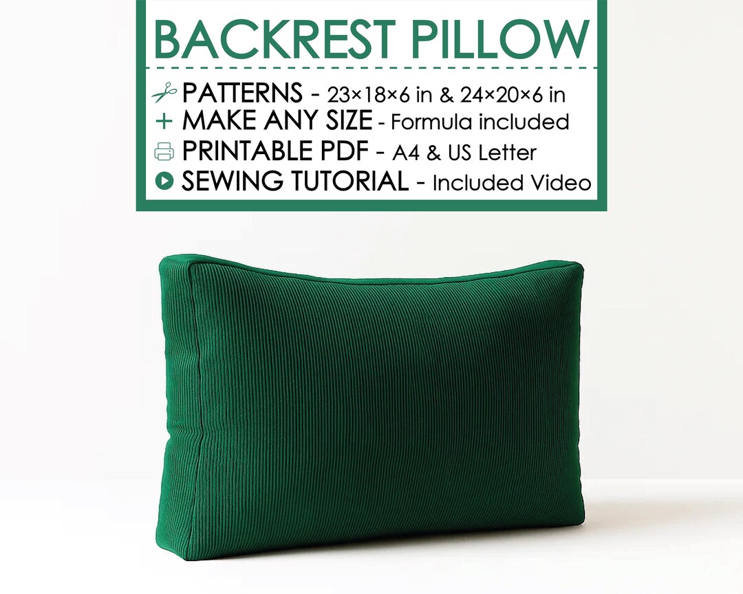 Backrest Pillow Sewing Pattern, Couch Cushion Cover, Back Cushion ...