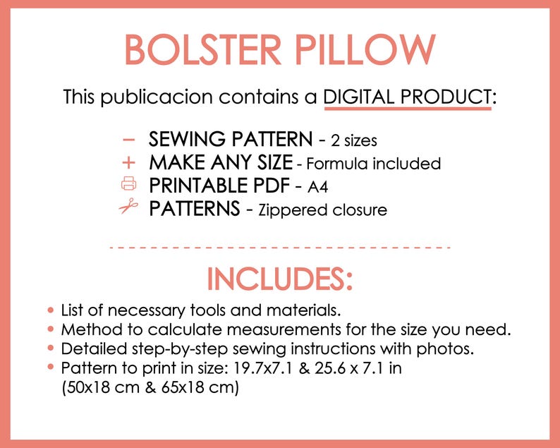 Bolster Pillow Case Sewing Pattern PDF – DIY Patchwork Pillow Cover ...