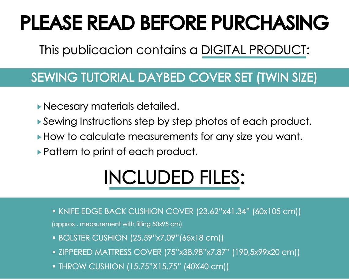 Twin Daybed Cover Sewing Pattern, Bed Swing Pillows DIY, Porsch Swing ...